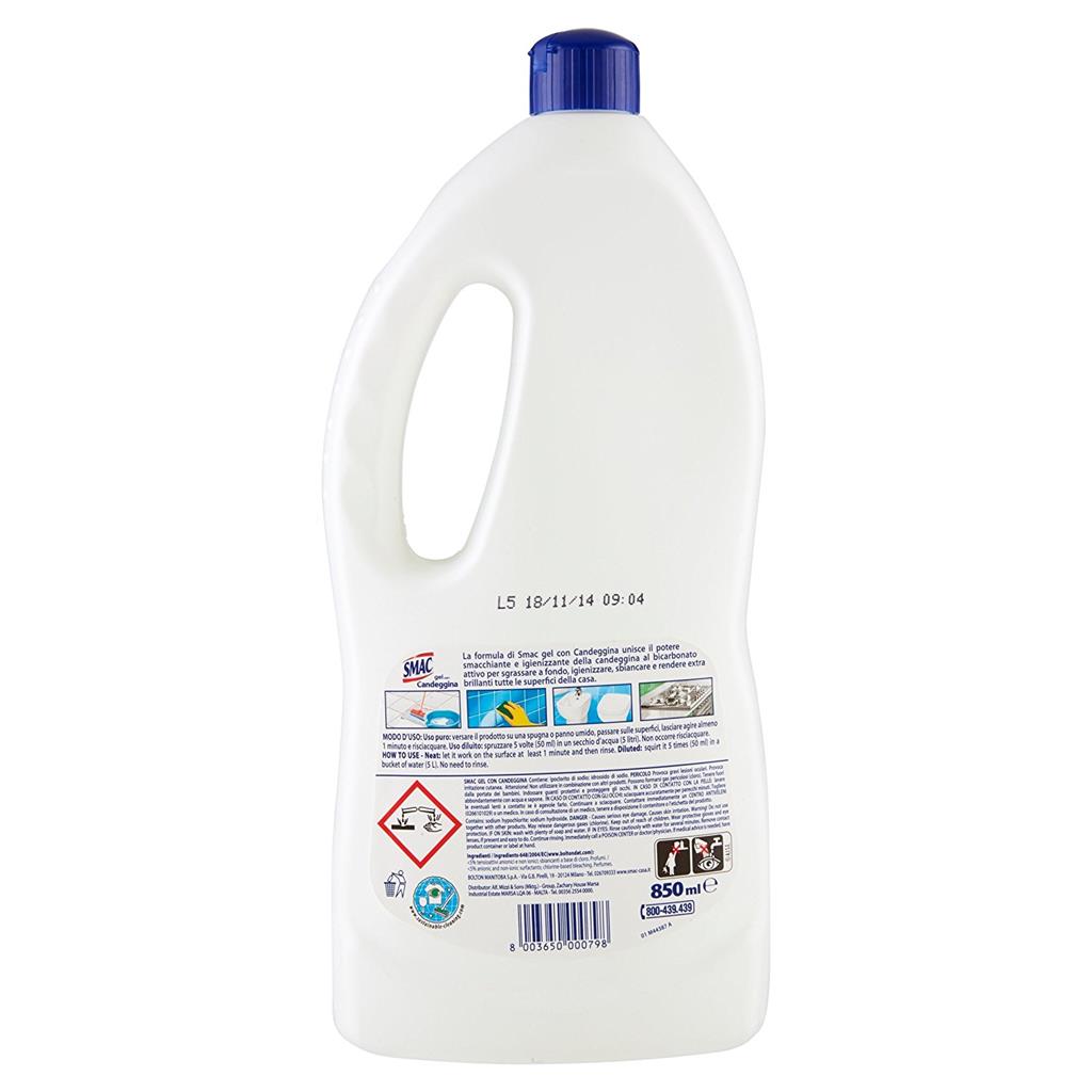 Il numero 1 del risparmio-SMAC GEL BAGNO DETERGENTE CON CANDEGGINA 850 ML