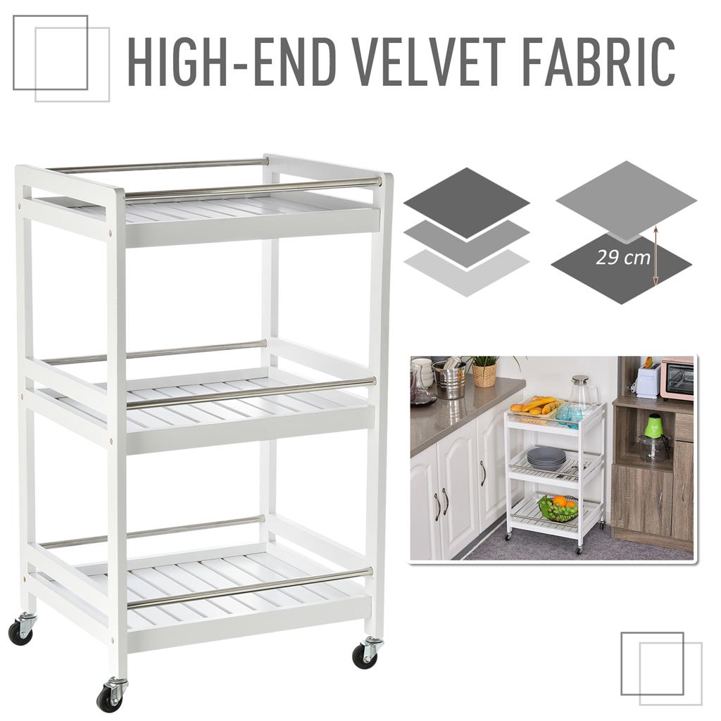 Il numero 1 del risparmio-CARRELLO DA CUCINA CON RUOTE IN LEGNO BIANCO ...